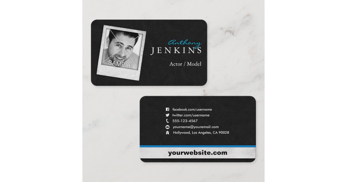 Leather Photo Frame Actor Business Cards | Zazzle