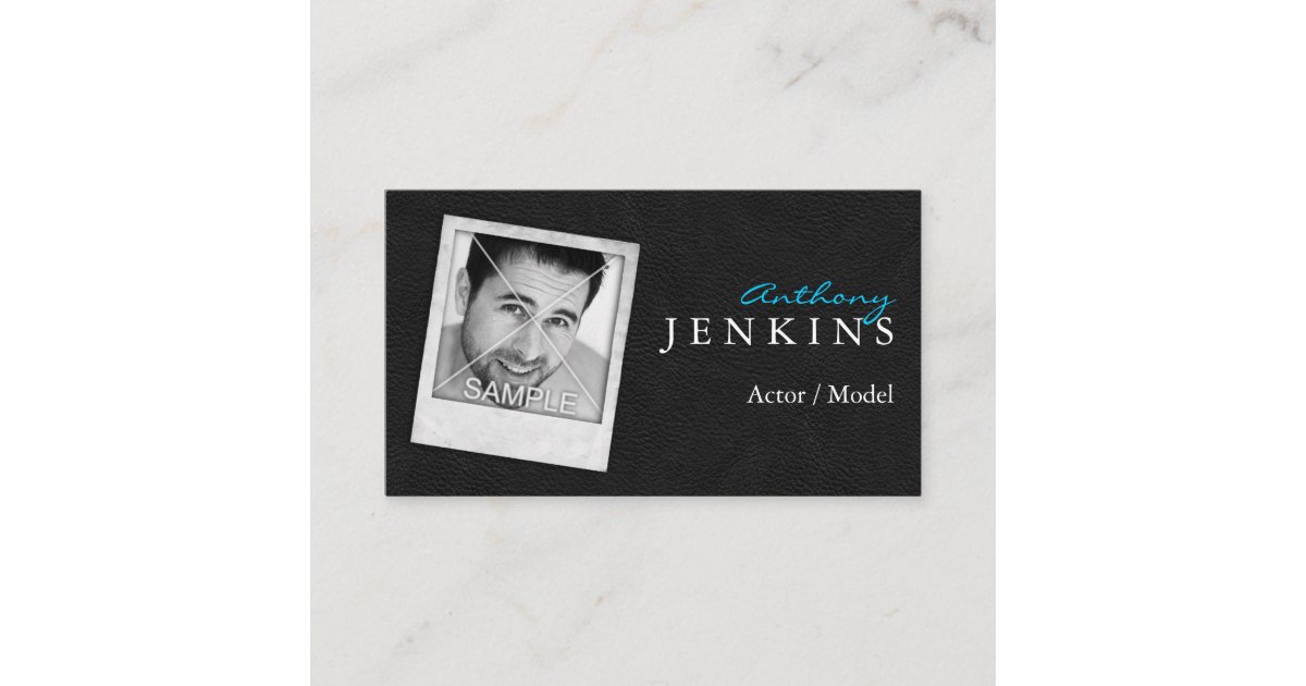 Leather Photo Frame Actor Business Cards | Zazzle