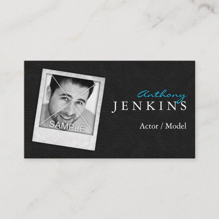 Leather Photo Frame Actor Business Cards | Zazzle