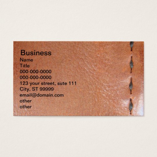 Leather - Stitched Business Card | Zazzle.com