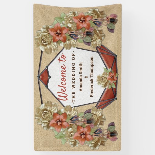 Leather & Suede Flower Art Banner | Zazzle