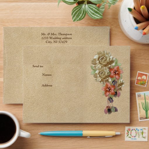 Leather & Suede Texture Art Envelope | Zazzle