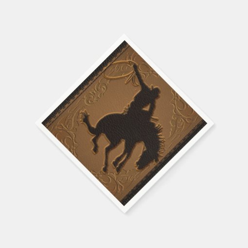 Leather Western Wild West Cowboy Birthday Party Paper Napkins | Zazzle