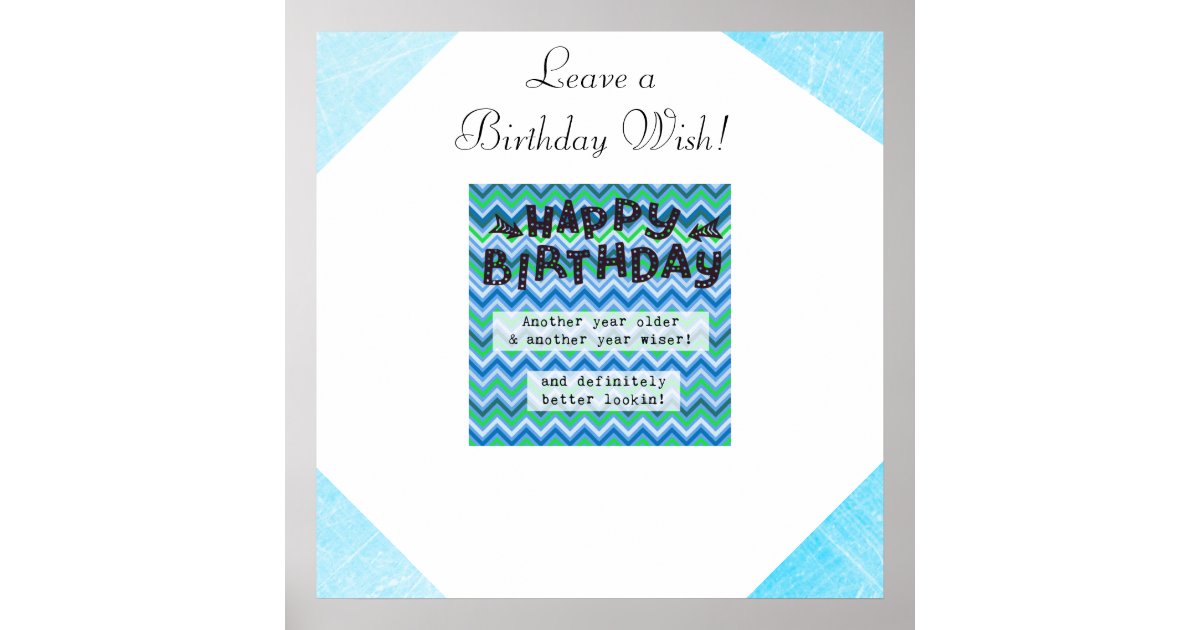 Leave a Birthday Wish Personalized Poster | Zazzle