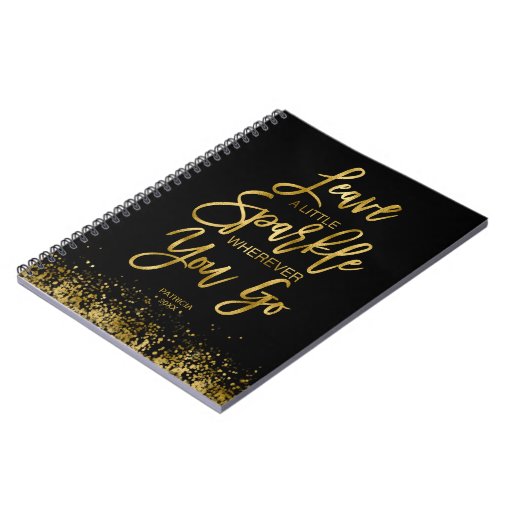 Leave A Little Sparkle Motivational Message Notebook | Zazzle