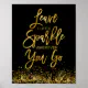 Leave A Little Sparkle Motivational Message Poster | Zazzle