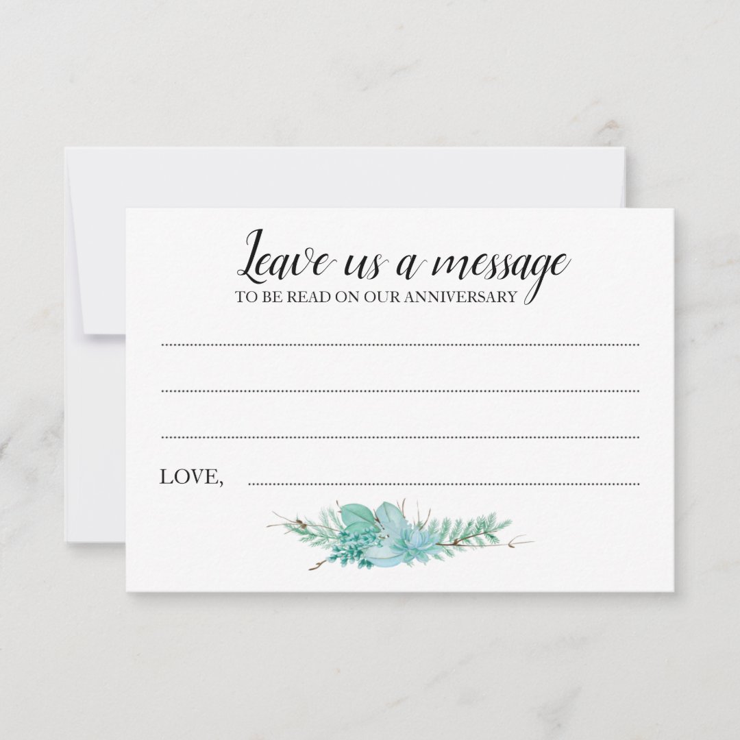 Leave A Message Botanical Greenery Wedding Advice | Zazzle