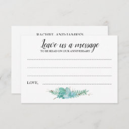 Leave A Message Botanical Greenery Wedding Advice | Zazzle