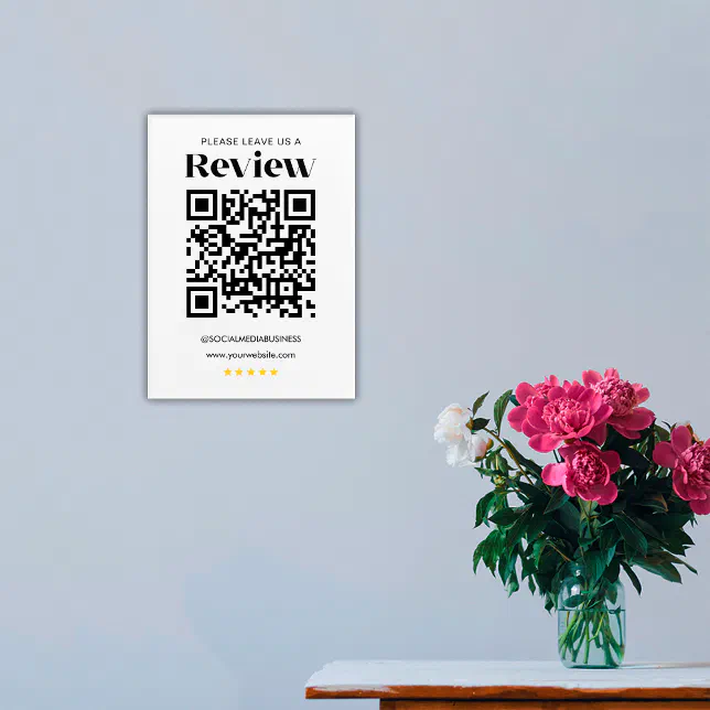 Leave a Review QR Code Personalized Social Media Acrylic Print | Zazzle