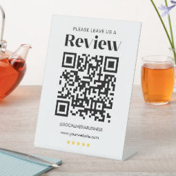 Leave a Review QR Code Personalized Social Media Pedestal Sign | Zazzle