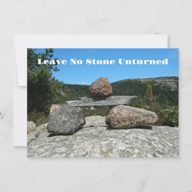 Leave No Stone Unturned Idiom Search all possible Invitation | Zazzle