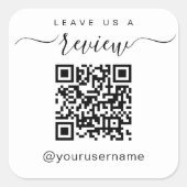 Leave Us A Review Business QR Code Social media Square Sticker | Zazzle
