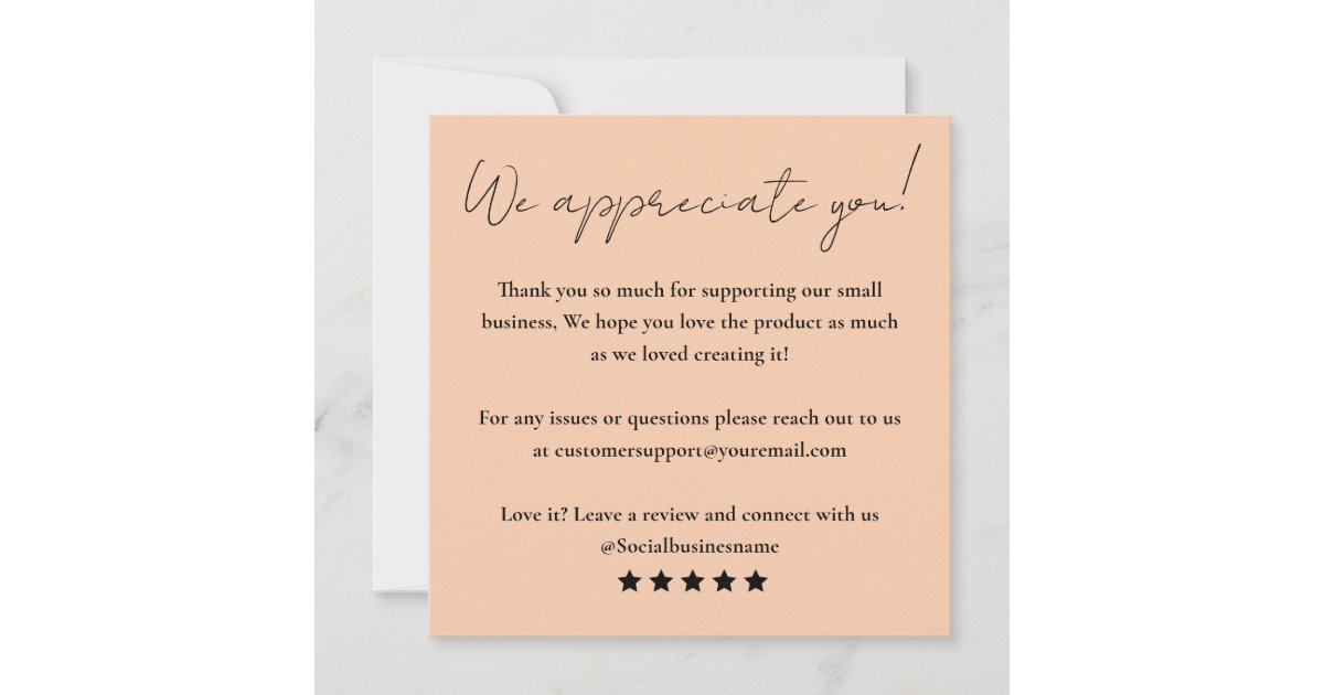 Leave Us A Review Customer Feedback Thank You Card | Zazzle