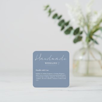 Leave Us A Review Handmade With Love Periwinkle Square Business Card ...
