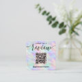 Leave Us A Review QR Code Iridescent Stylish Logo Enclosure Card | Zazzle