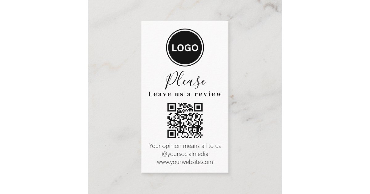 Leave us a review | QR code Modern Business Card | Zazzle