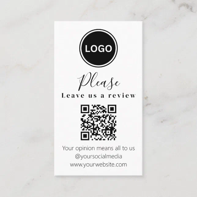 Leave us a review | QR code Modern Business Card | Zazzle