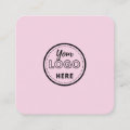 Leave Us A Review Social Media Logo Pink Script Square Business Card ...
