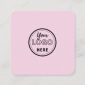 Leave Us A Review Social Media Logo Pink Script Square Business Card ...
