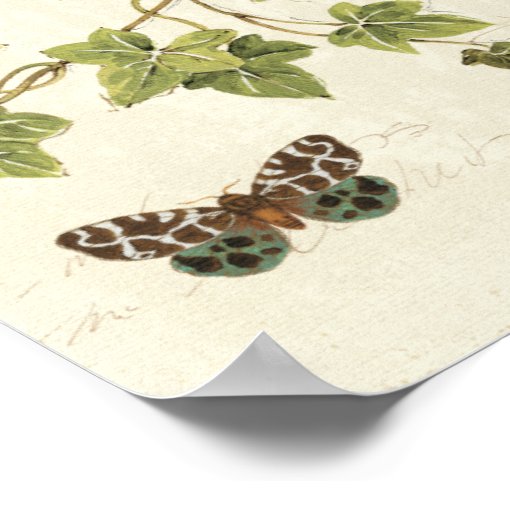 Leaves and a Butterfly Poster | Zazzle