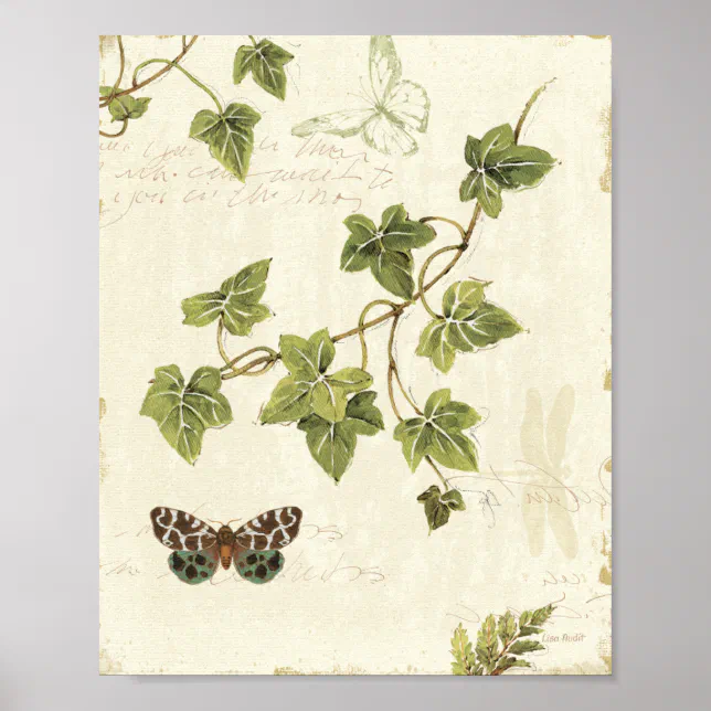 Leaves and a Butterfly Poster | Zazzle