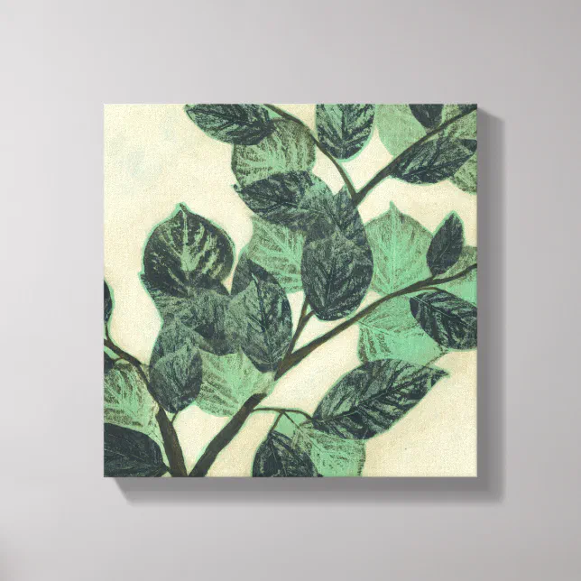 Leaves and Branches on Cream Background Canvas Print | Zazzle