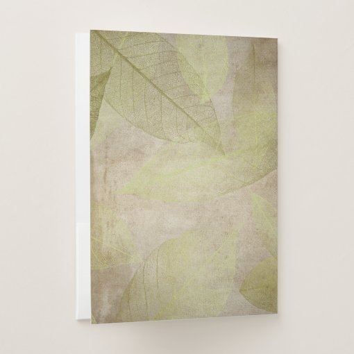 Leaves Leaf Green Professional Nature Elegant Pocket Folder | Zazzle
