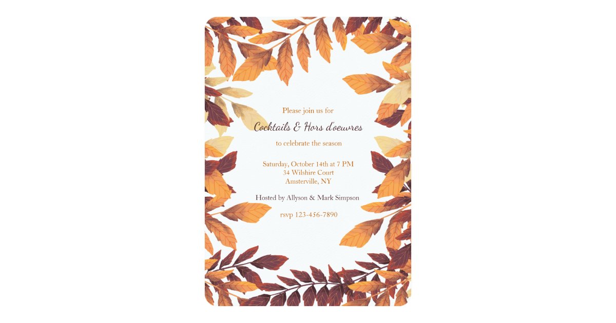 Leaves of Autumn Invitation | Zazzle.com