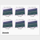 Leaving Brooklyn New York Fuhgeddaboudit Square Sticker | Zazzle