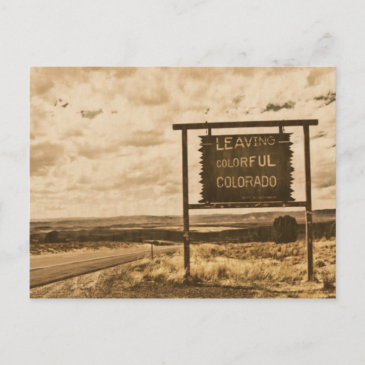 leaving colorful colorado postcard | Zazzle