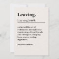 Leaving Definition Card for Coworker Boss | Zazzle