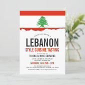 Lebanese Cuisine | Party Flag White Invite | Zazzle
