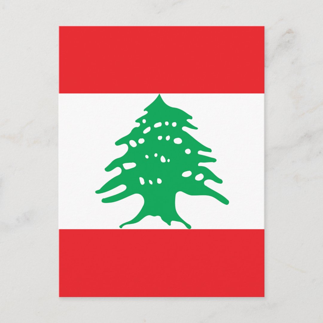 Lebanese Flag - Flag of Lebanon علم لبنان Postcard | Zazzle