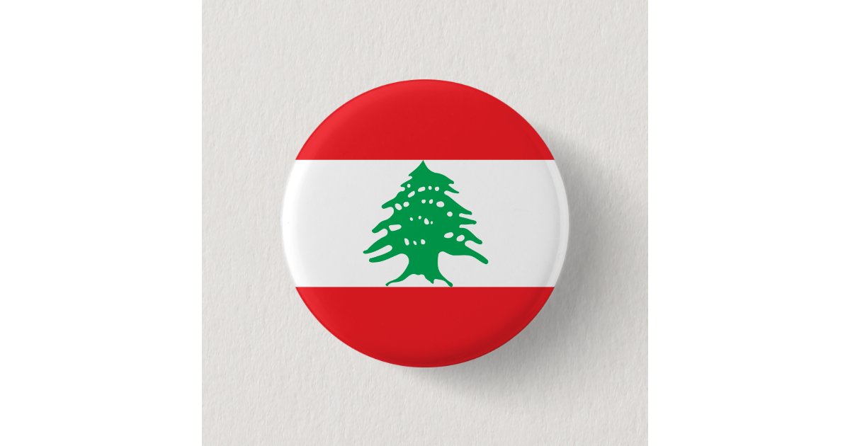 Lebanese Flag, Flag of Lebanon Button | Zazzle