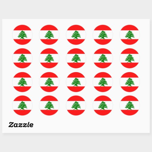 Lebanon Flag Classic Round Sticker | Zazzle