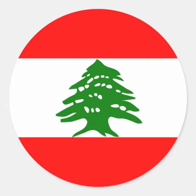Lebanon Flag Classic Round Sticker | Zazzle