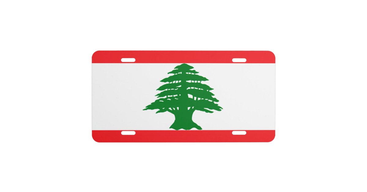Lebanon Flag for Display License Plate | Zazzle
