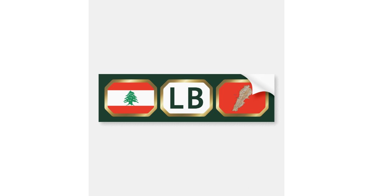 Lebanon Flag Map Code Bumper Sticker | Zazzle