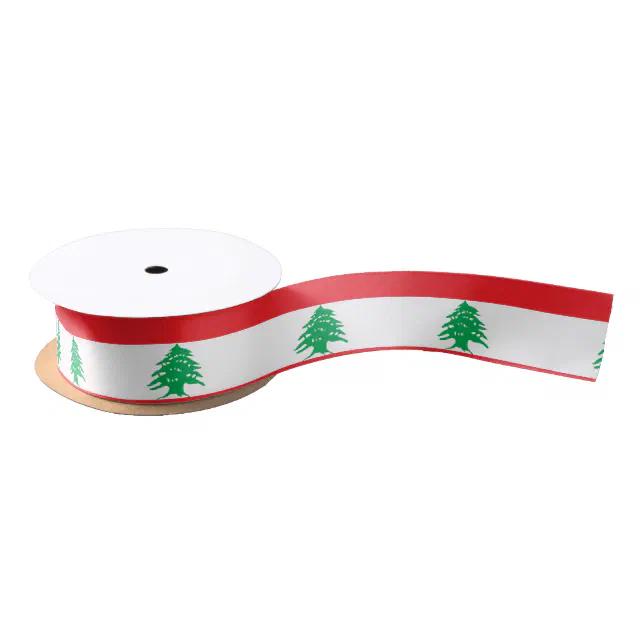 Lebanon Flag Satin Ribbon | Zazzle
