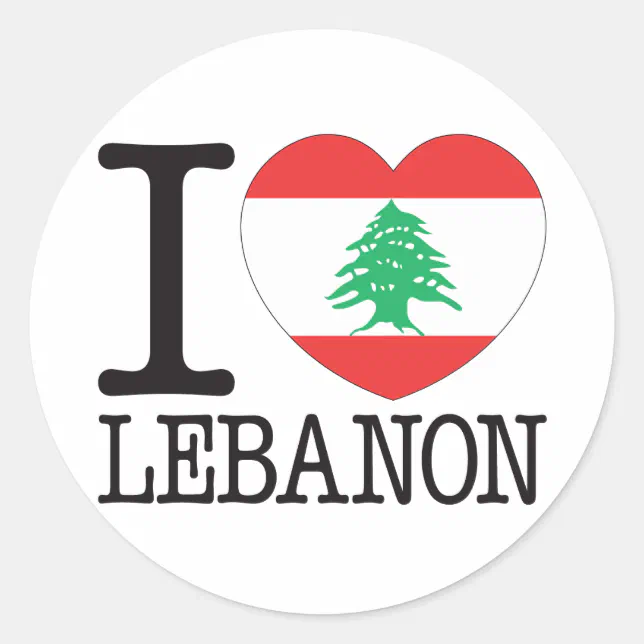 Lebanon Love v2 Classic Round Sticker | Zazzle
