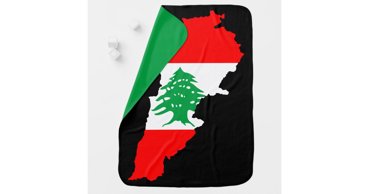 Lebanon Map with Flag Baby Blanket | Zazzle