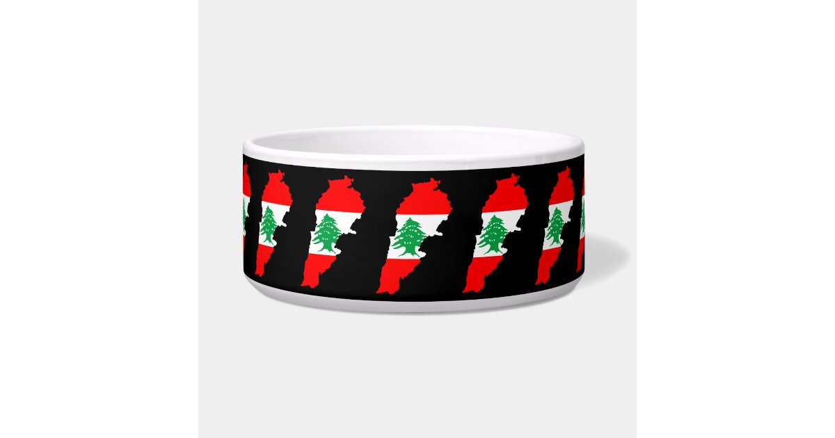 Lebanon Map with Flag Bowl | Zazzle