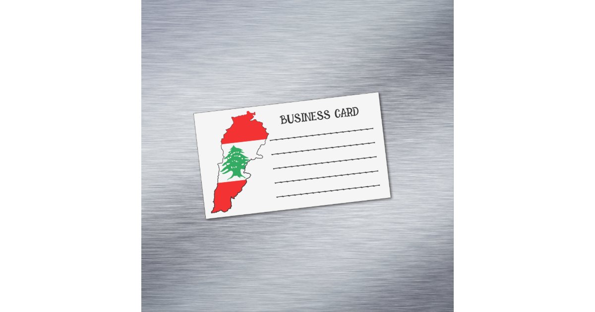 Lebanon Map with Flag Business Card Magnet | Zazzle