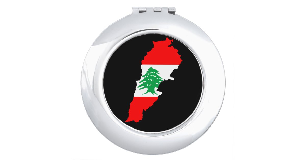 Lebanon Map with Flag Compact Mirror | Zazzle