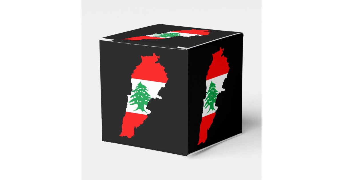 Lebanon Map with Flag Favor Boxes | Zazzle