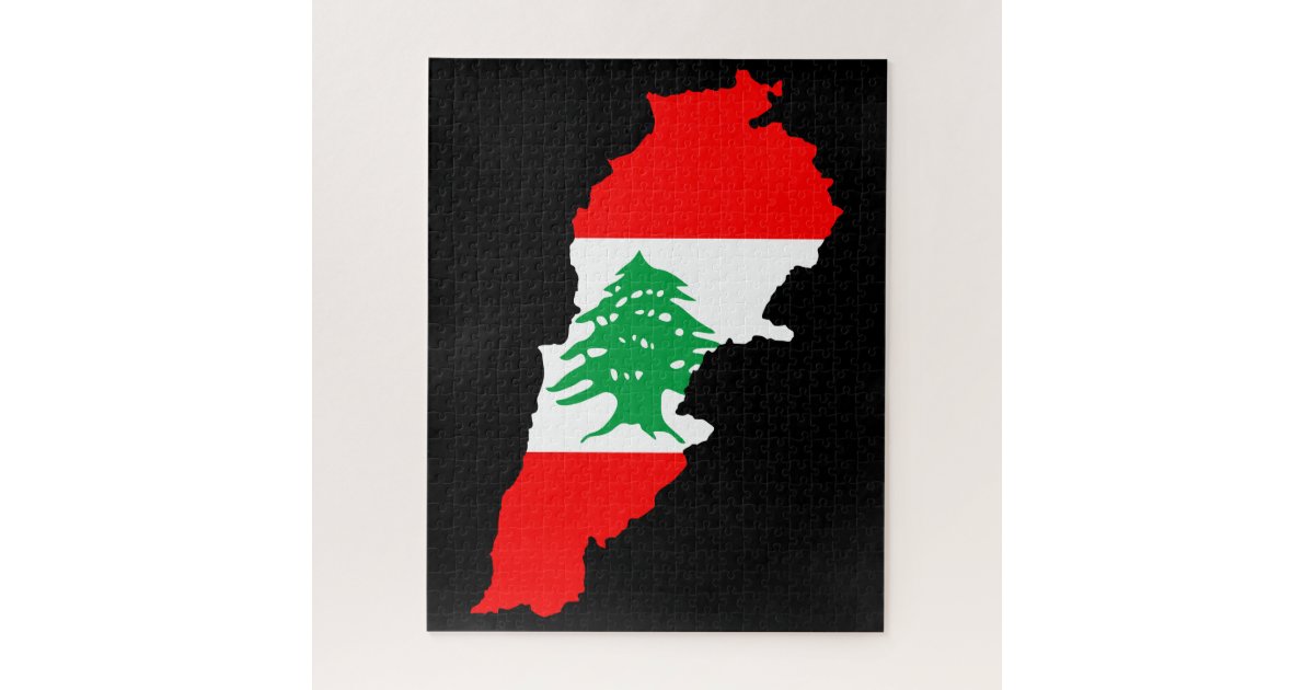 Lebanon Map with Flag Jigsaw Puzzle | Zazzle