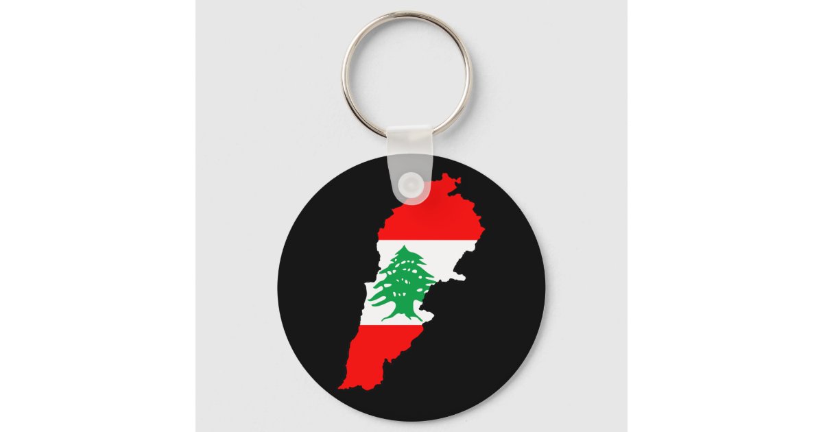 Lebanon Map with Flag Keychain | Zazzle