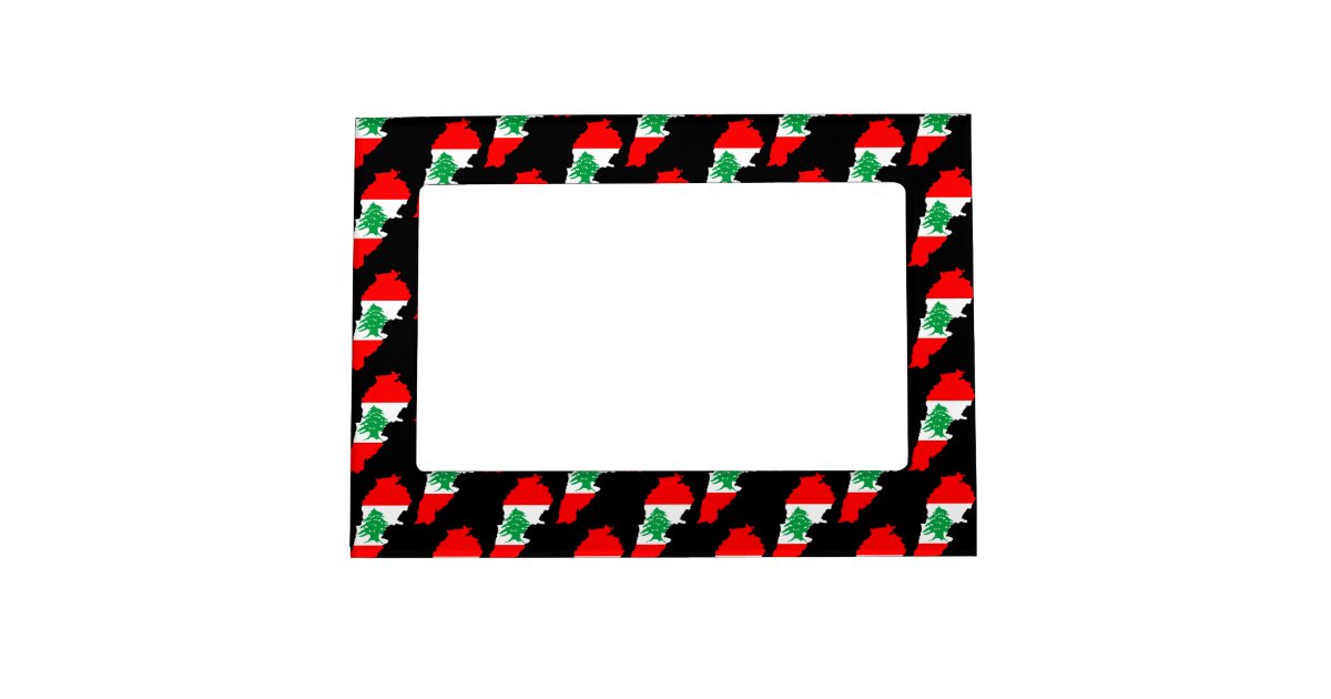 Lebanon Map with Flag Magnetic Frame | Zazzle