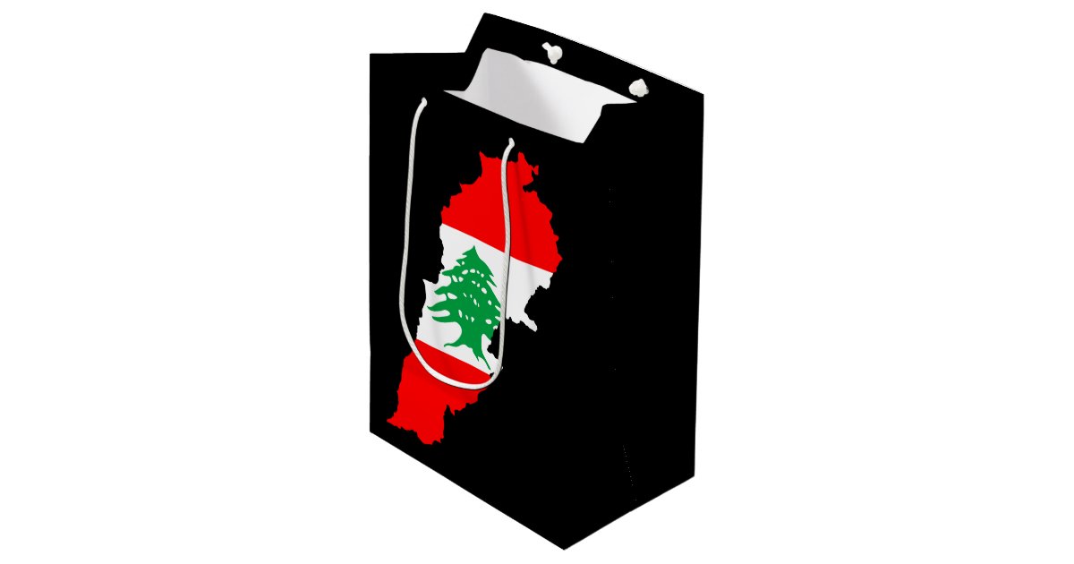 Lebanon Map with Flag Medium Gift Bag | Zazzle
