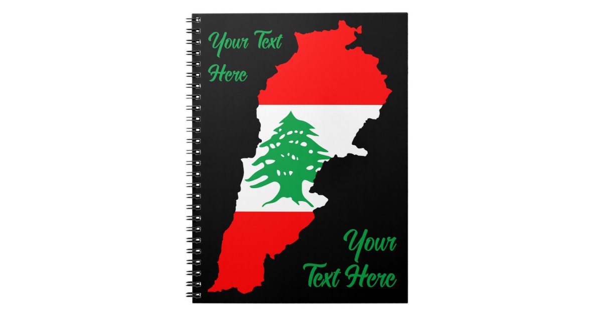 Lebanon Map with Flag Notebook | Zazzle
